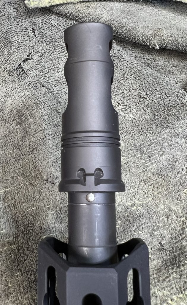 Muzzle device pin and weld service. | Armament